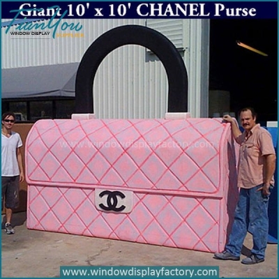 Giant Outdoor Fiberglass Chanel Purse Display